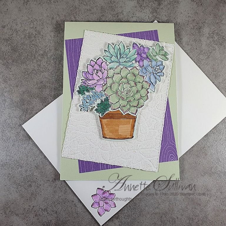 Using a Die as a Stencil with Embossing Paste and Simply Succulents ...