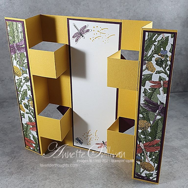 A Tower Fold Card using Dragonfly Garden – Lavender Thoughts