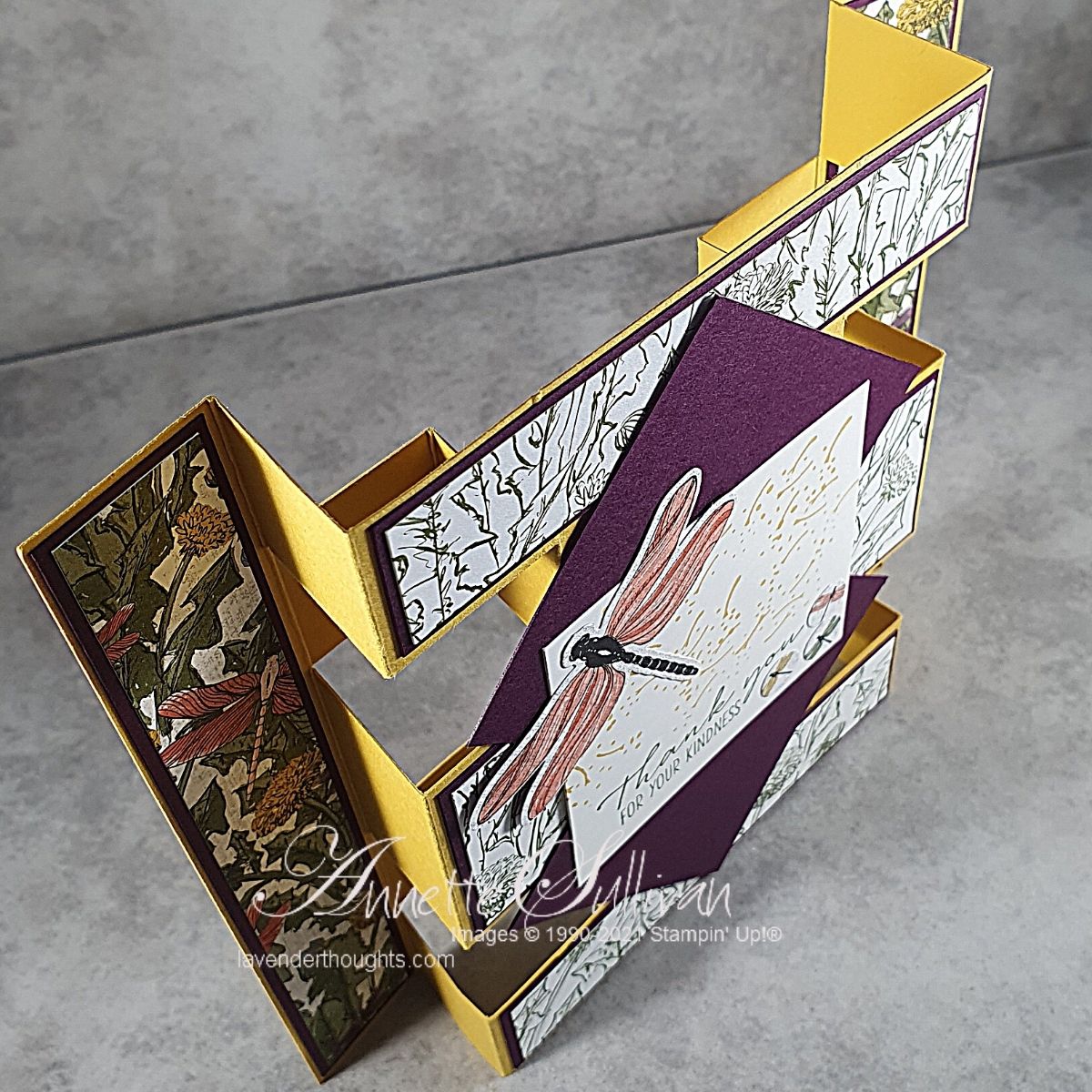 A Tower Fold Card using Dragonfly Garden – Lavender Thoughts