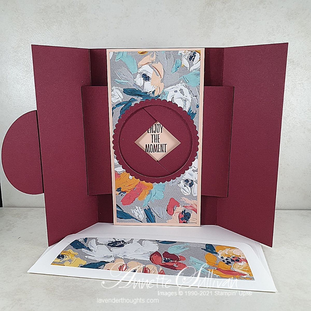 Peek a Boo Shutter Gate Fold Card for the Sketch Challenge at Splitcoaststampers – Lavender Thoughts