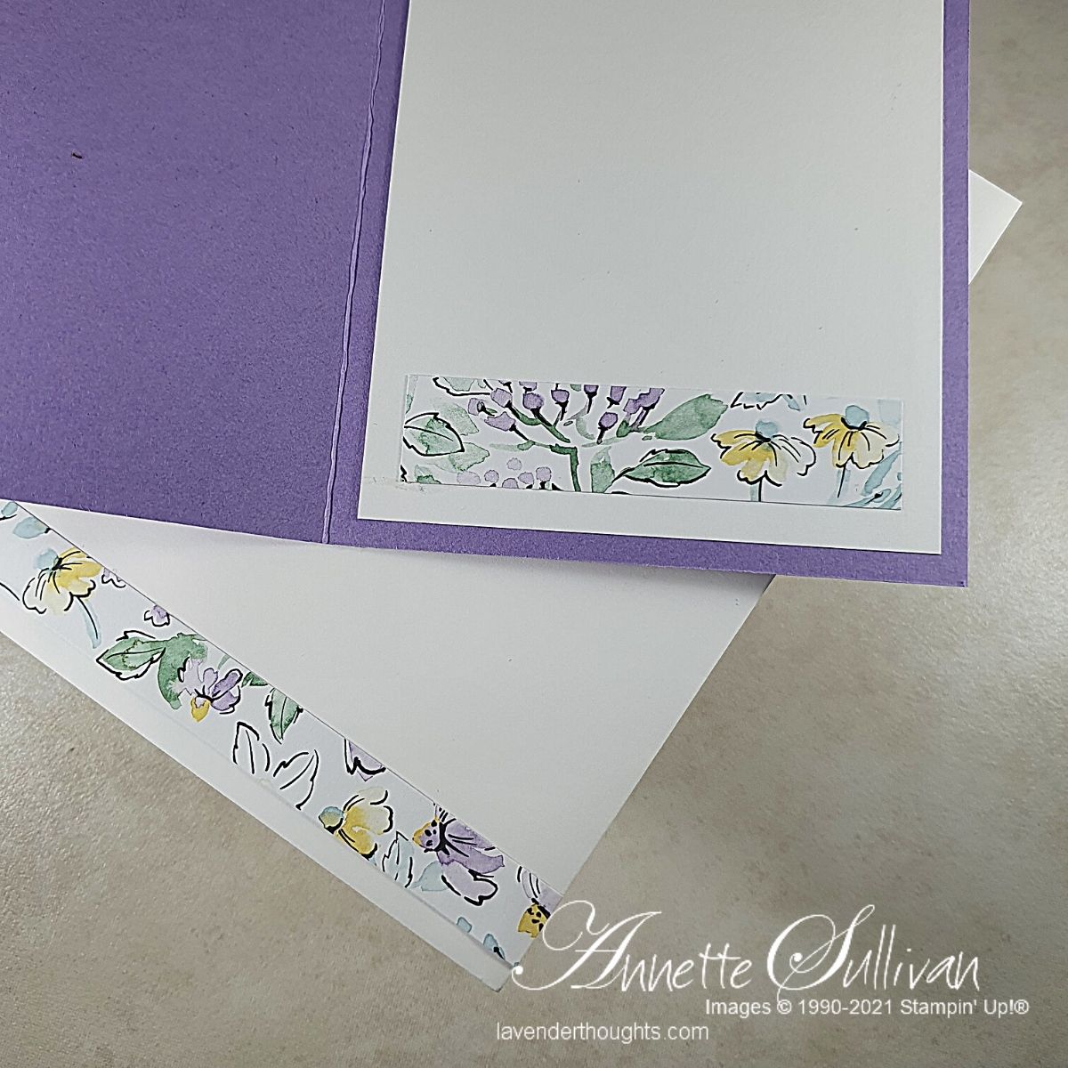 One Sheet Wonder with Hand Penned DSP – Lavender Thoughts