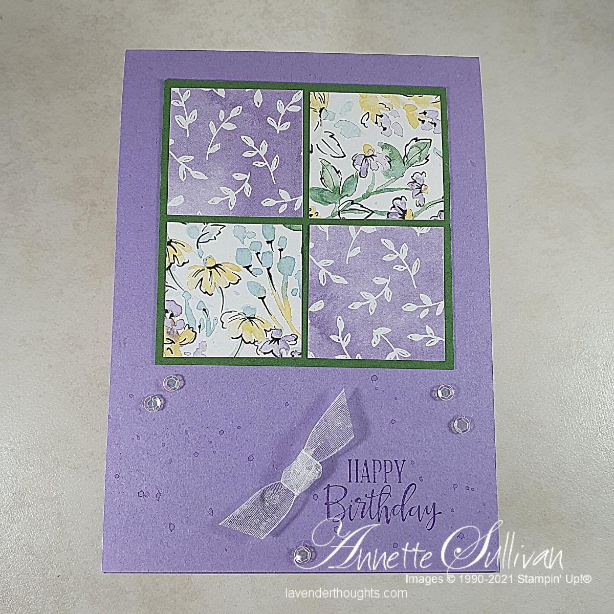 One Sheet Wonder with Hand Penned DSP – Lavender Thoughts