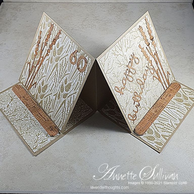 Double Twisted Angle Easel Card – Lavender Thoughts