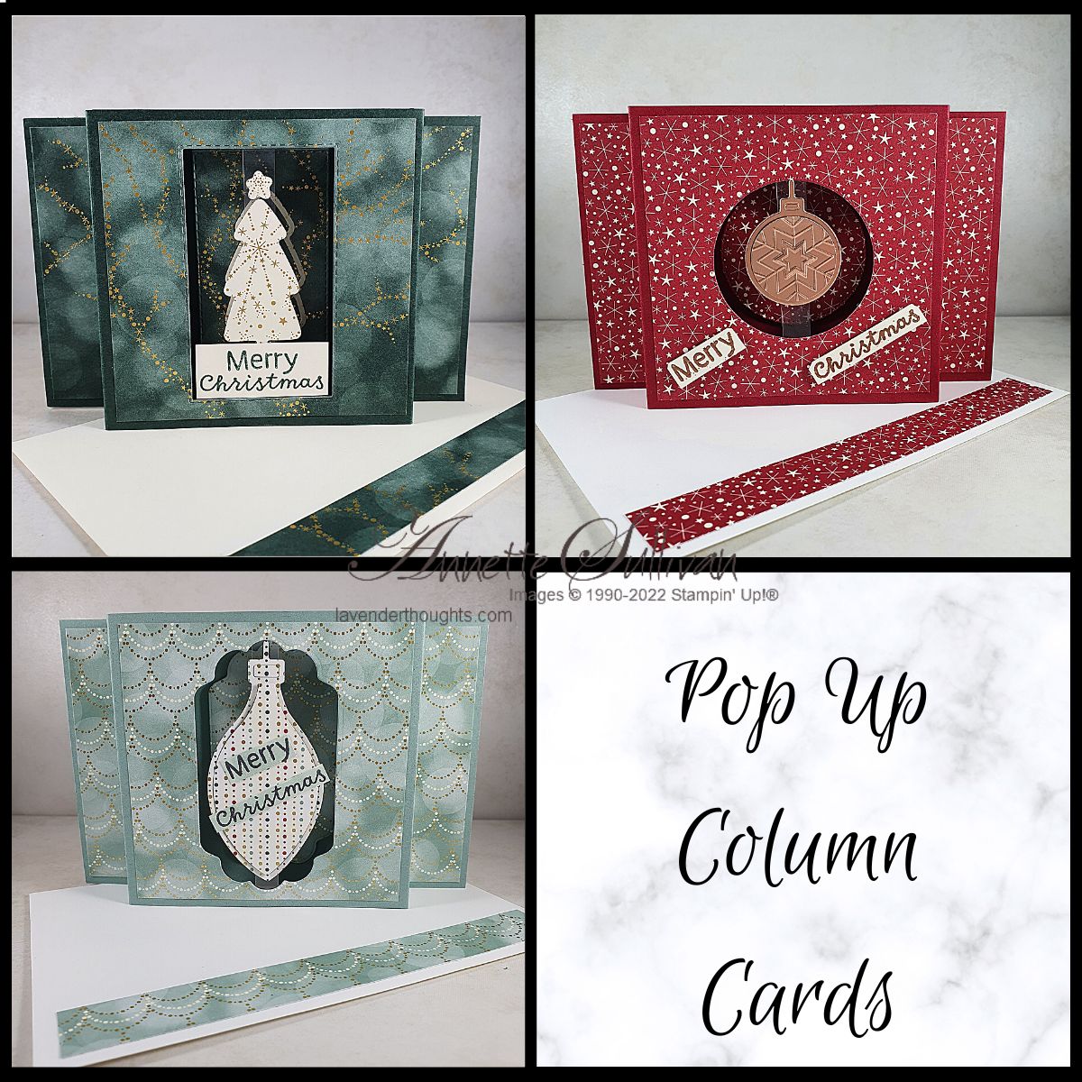 Pop Up Column Cards for Christmas – Lavender Thoughts