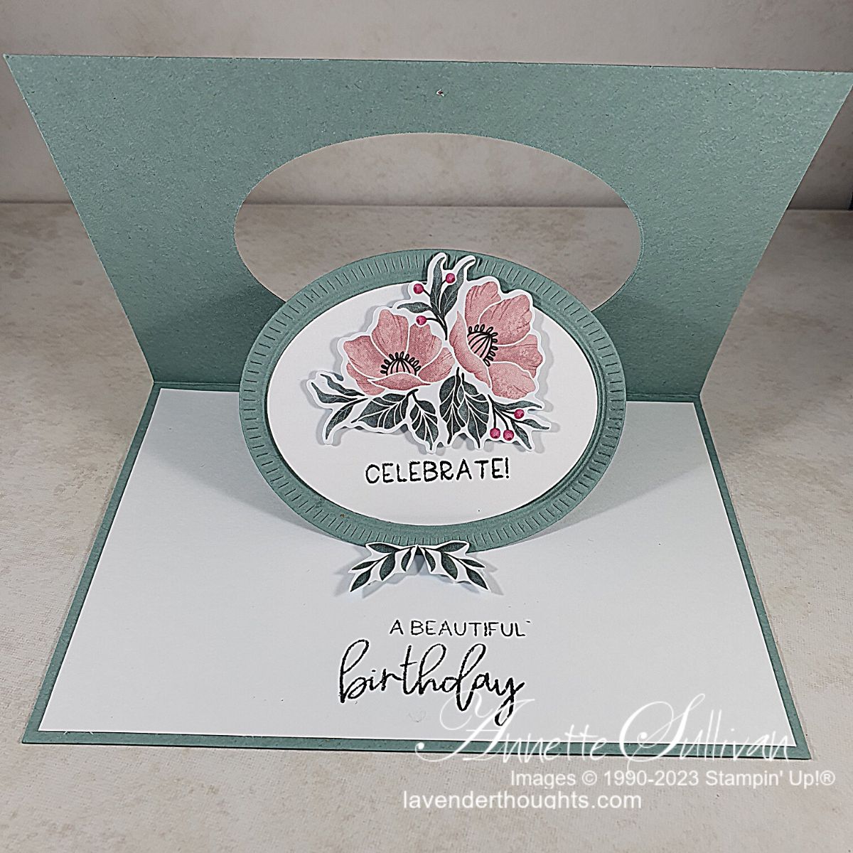 Framed Florets Pop Up Flip Card – Lavender Thoughts