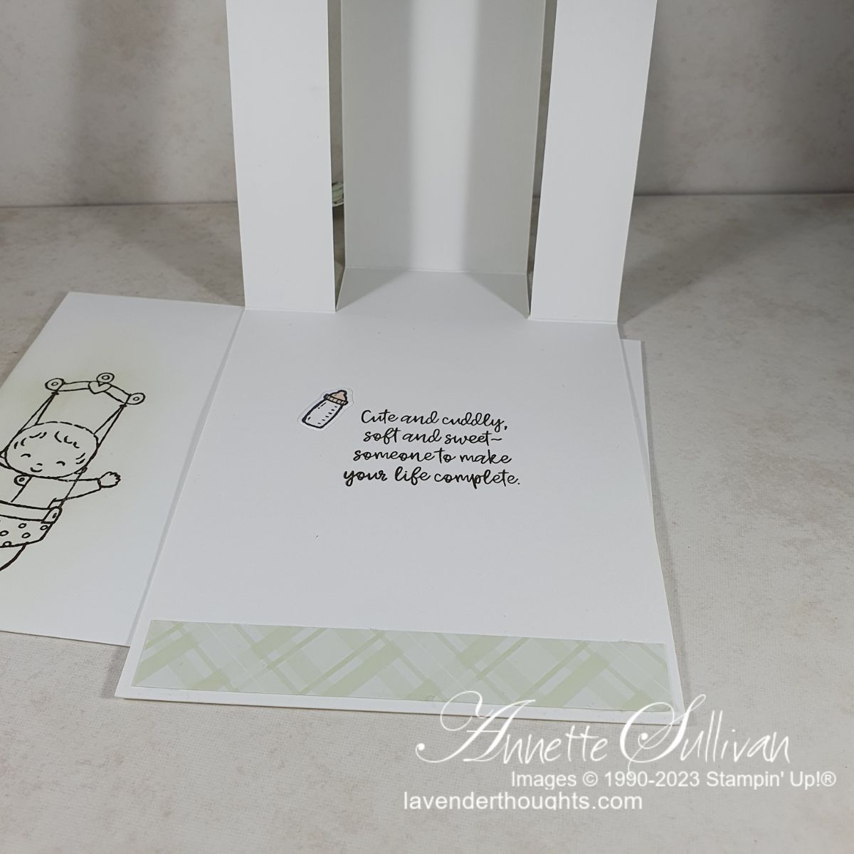 Centre Step Fold Cards for Sweet Baby – Lavender Thoughts