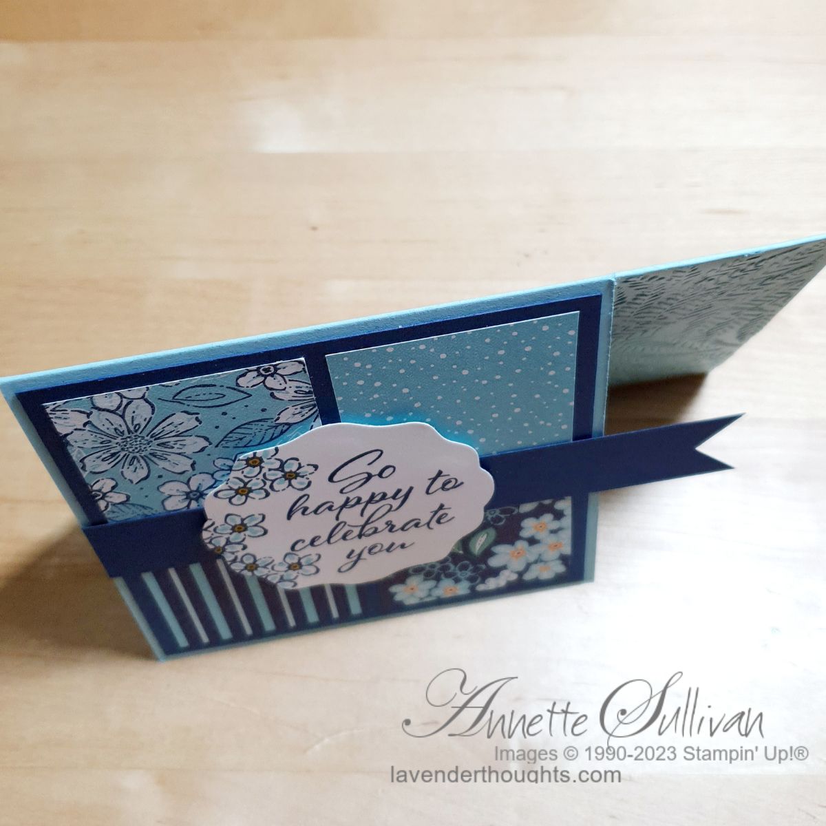 Four Square Side Flap Fancy Fold card with Layering Leaves – Lavender Thoughts