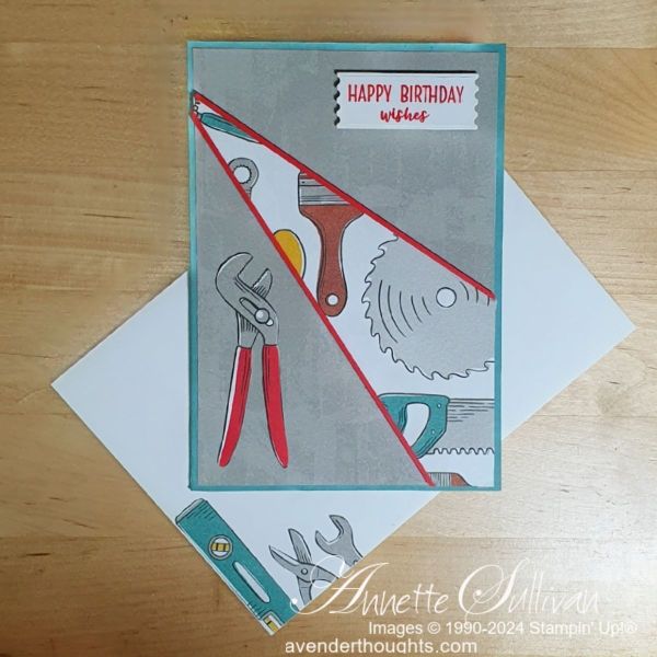 Diagonal Split Front Cards with a masculine theme – Lavender Thoughts