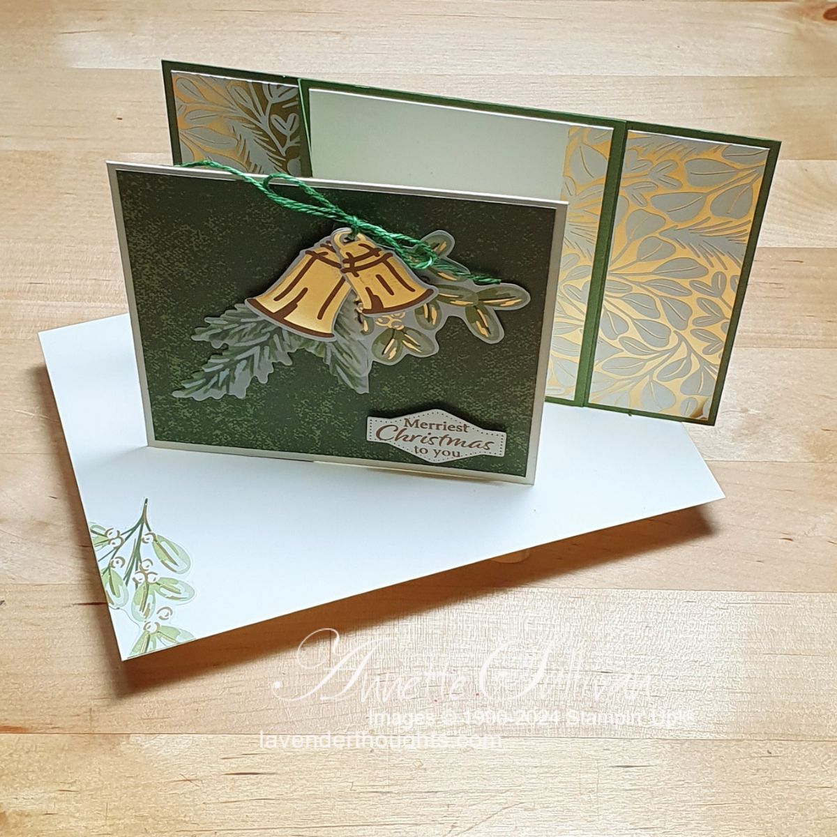 Season of Green & Gold for some early Christmas cards – Lavender Thoughts