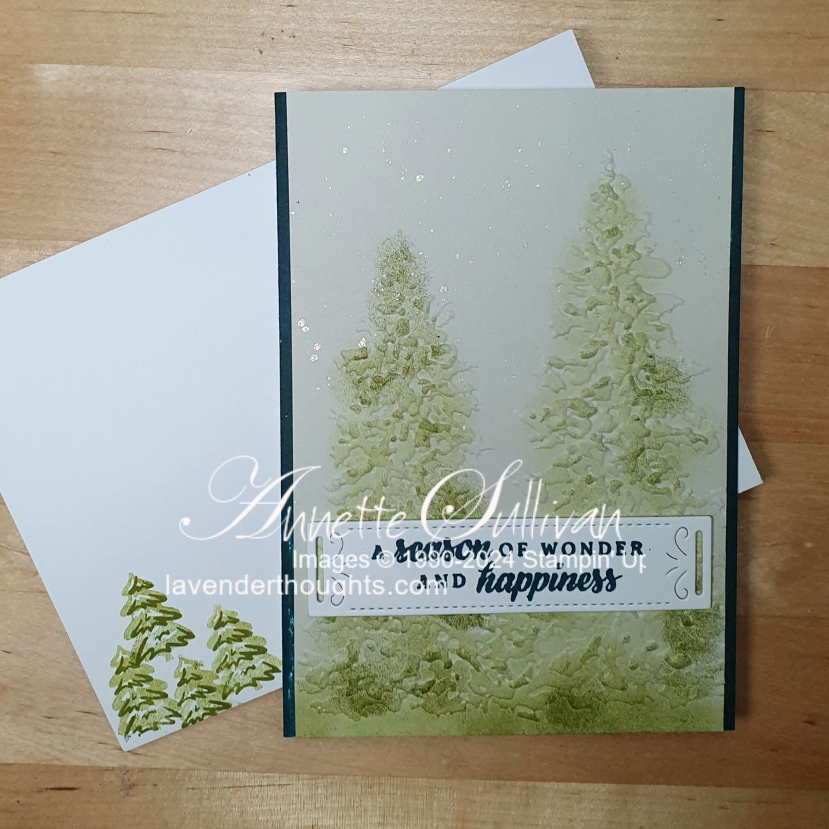 Quick and Easy Christmas Card with Painted Trees 3D Embossing Folder ...