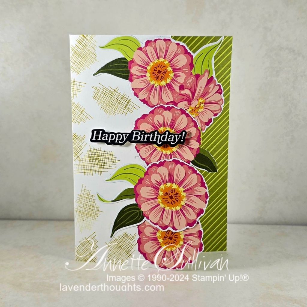 Fancy Fold Cards with Flowering Zinnias DSP – Lavender Thoughts